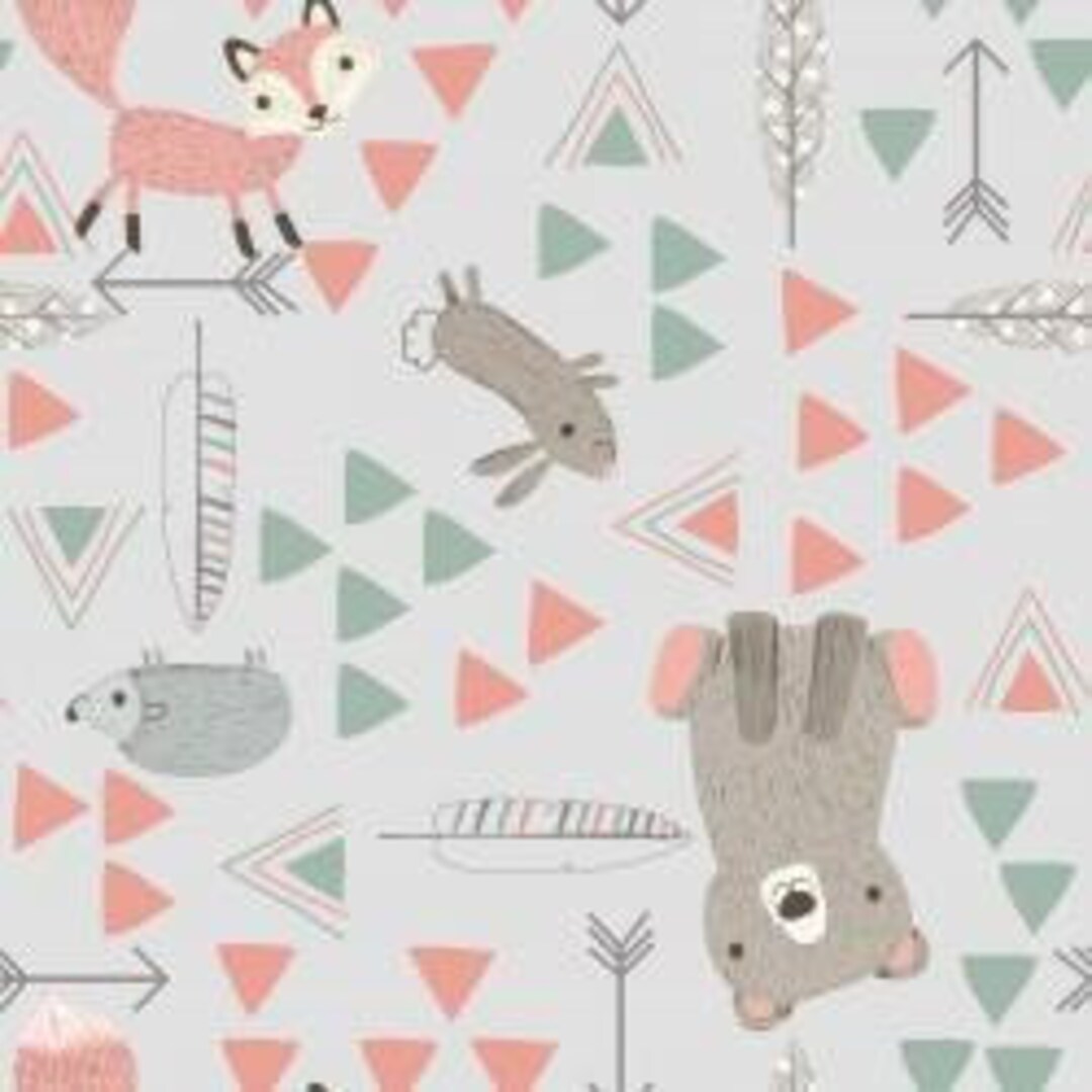 3 Wishes Little Ones Triangle Friends Gray Grey half Metre - Etsy