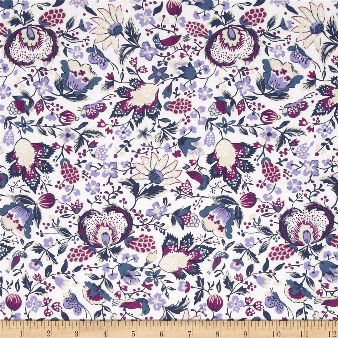 Dear Stella Lila Springtime Plum half Metre - Etsy Australia
