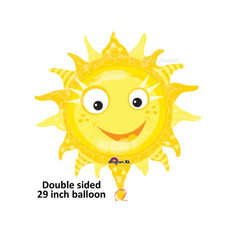 Sun Balloon Smiling Sunshine 29 inch Mylar Foil Balloon | Etsy