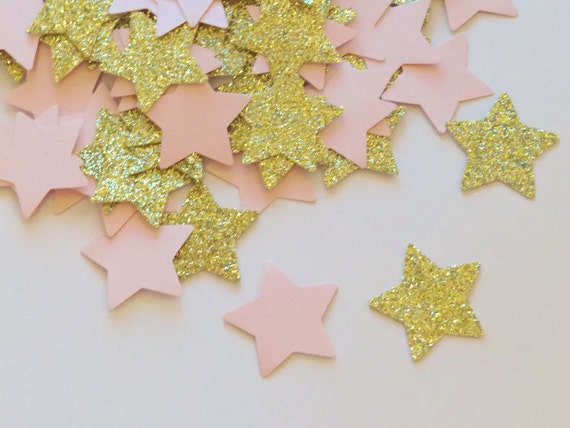 Star Confetti Glitter Stars Pink and Gold Party Decor | Etsy