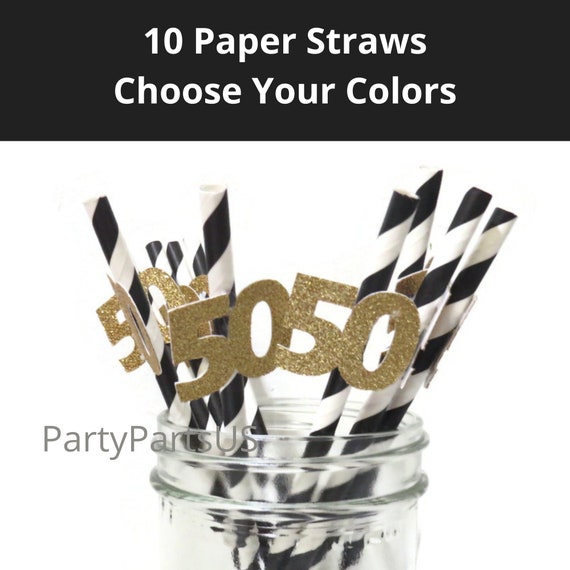 50 Straws 50th Birthday Party Straws 50th Anniversary Party - Etsy