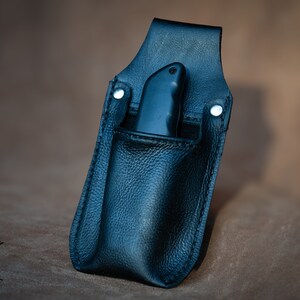 Handcrafted Leather Box Cutter Holster: Belt Loop Utility Knife Sheath ...