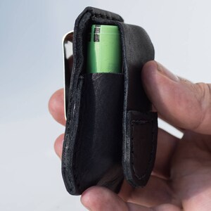 Dual 18650 Battery Case, Black Leather Battery Holster,stainless Belt ...