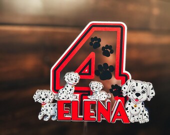 Editable Dalmatians Cake Topper, Printable Puppy Dog Centerpieces ...