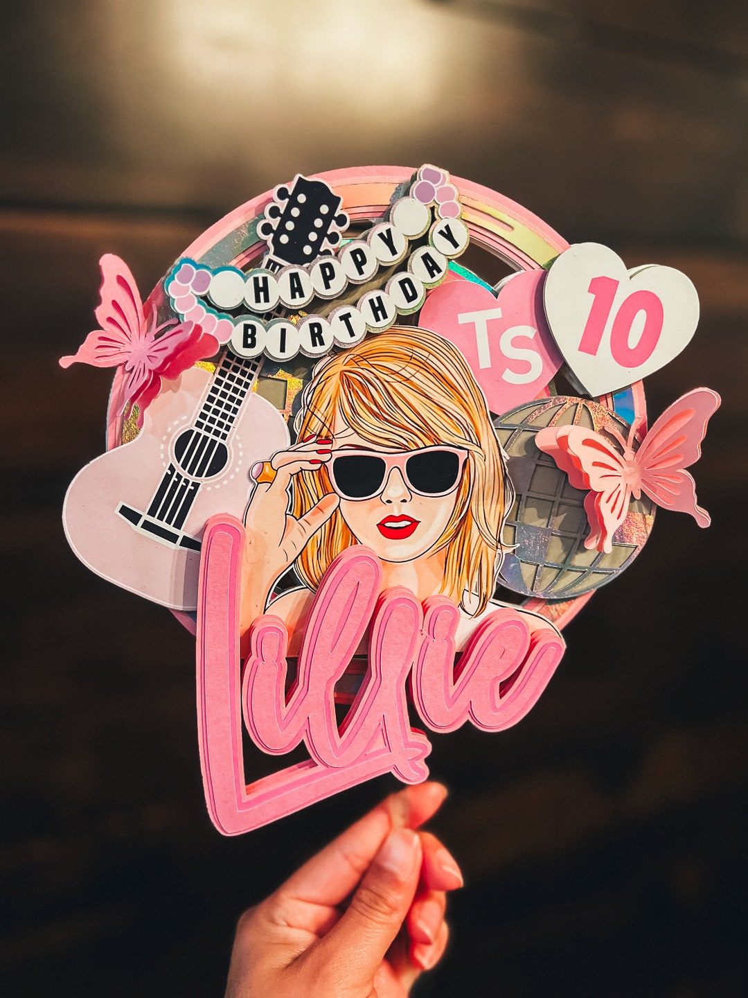 Taylor Swift Birthday Cake Topper Custom Swiftie Party Decor Taylor ...
