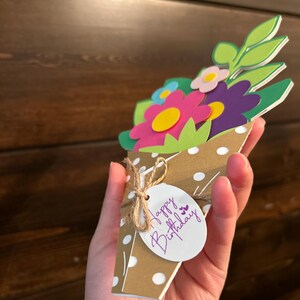Handcrafted Flower Bouquet Gift Card Holder, Custom Colors - Etsy