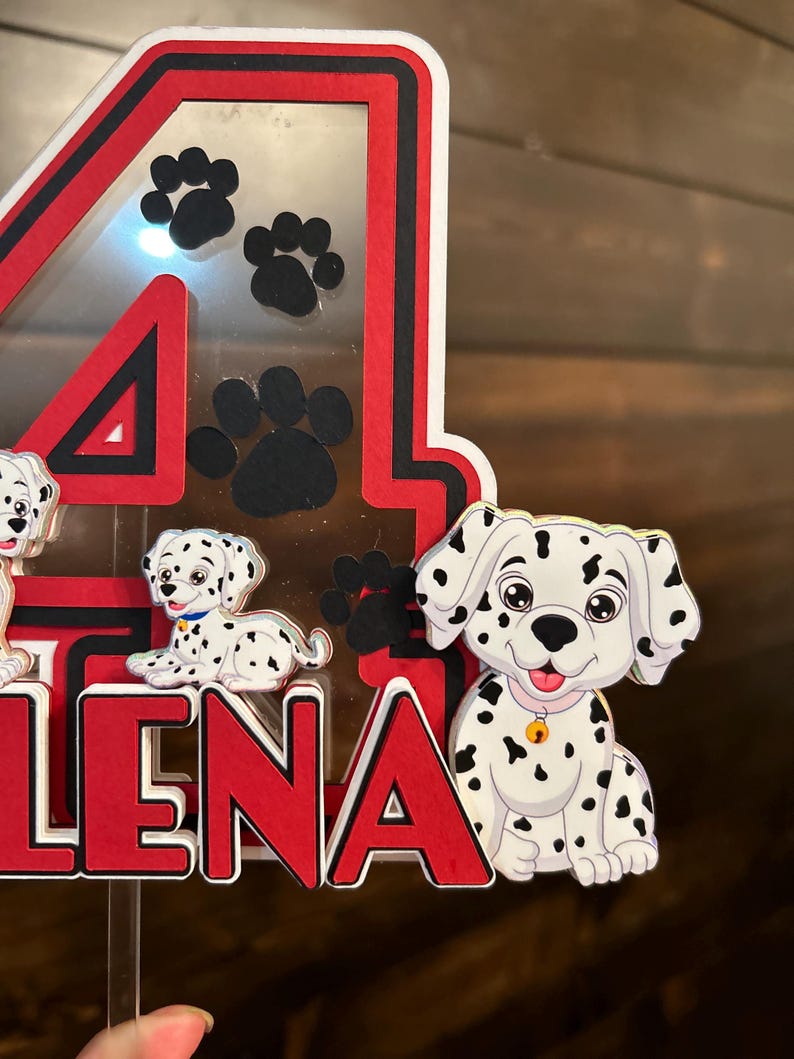 Custom Dalmatian Birthday Cake Topper, Puppy Party Decor - Etsy