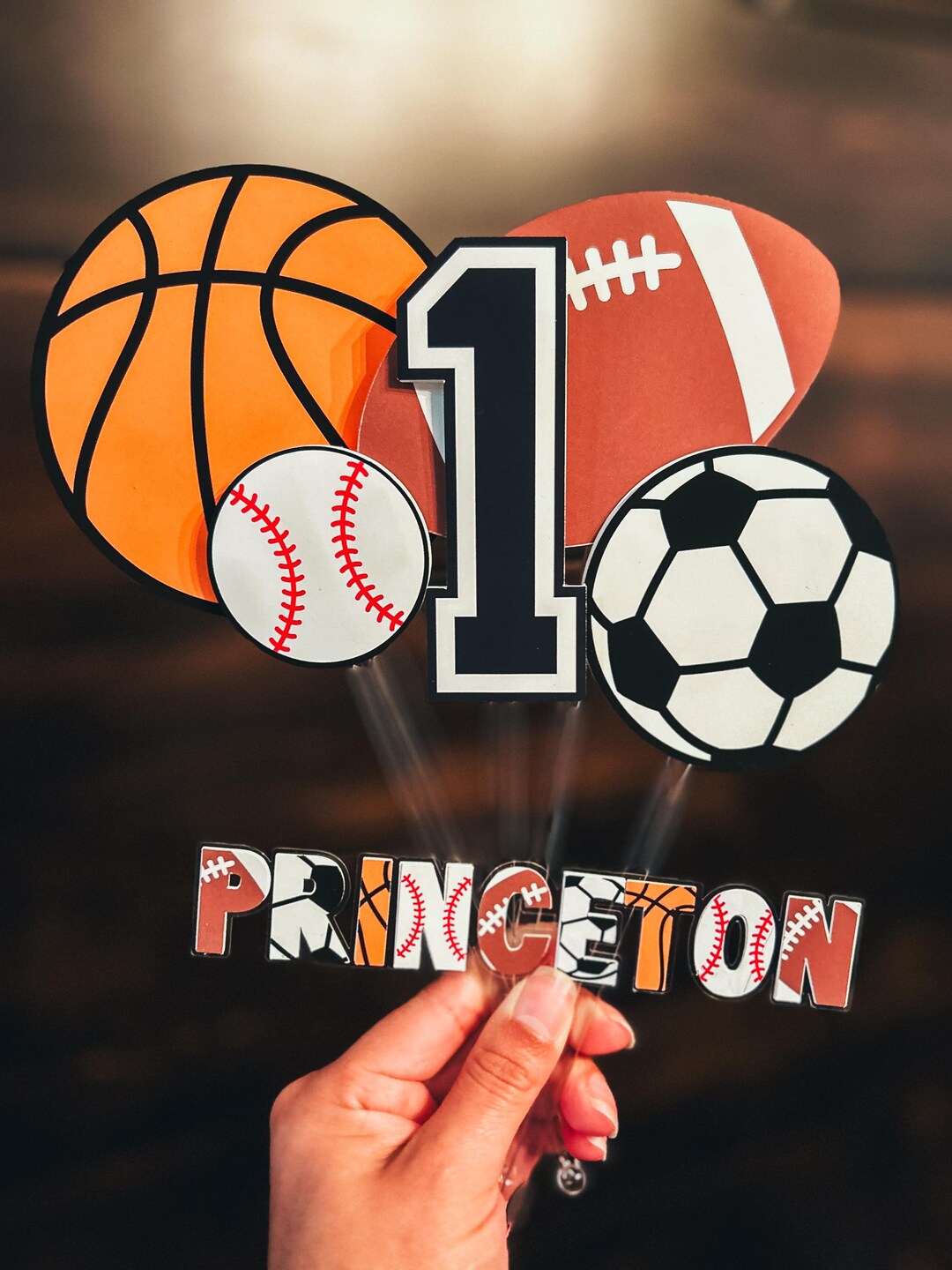 All Star Sports Cake Topper Custom Sports Birthday Decor Basketball ...
