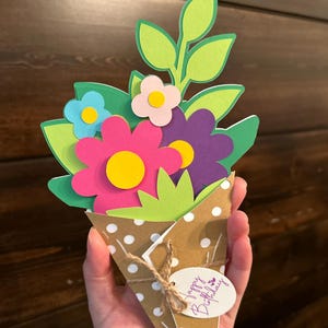 Handcrafted Flower Bouquet Gift Card Holder, Custom Colors - Etsy