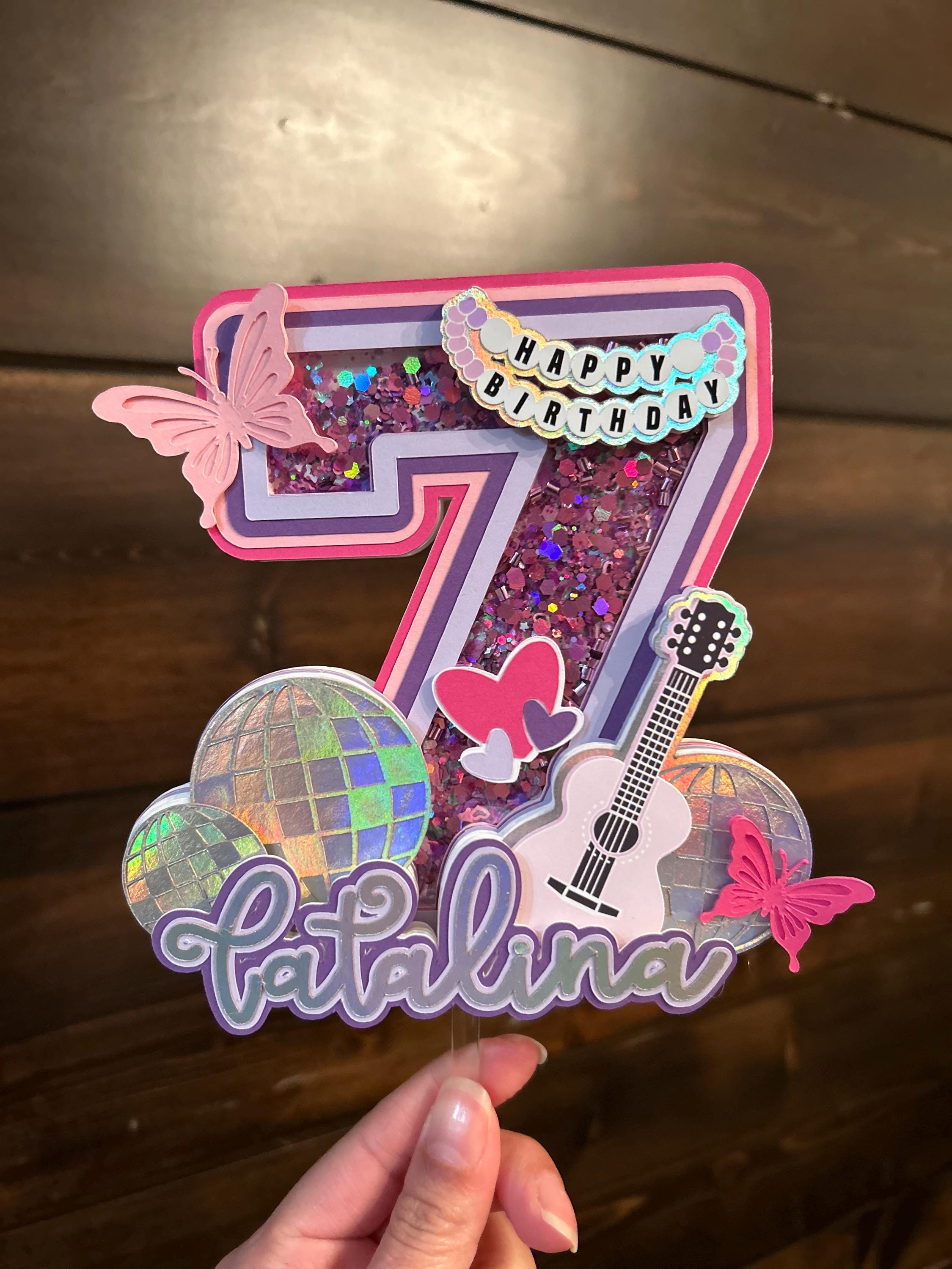Taylor Inspired Cake Topper Personalized Swift Birthday Decor Cake ...