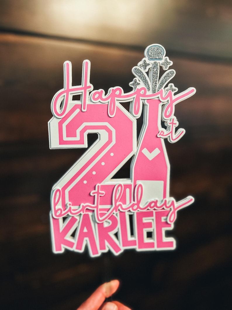 21st Birthday Cake Topper Custom Glitter Cake Topper 21st Party ...