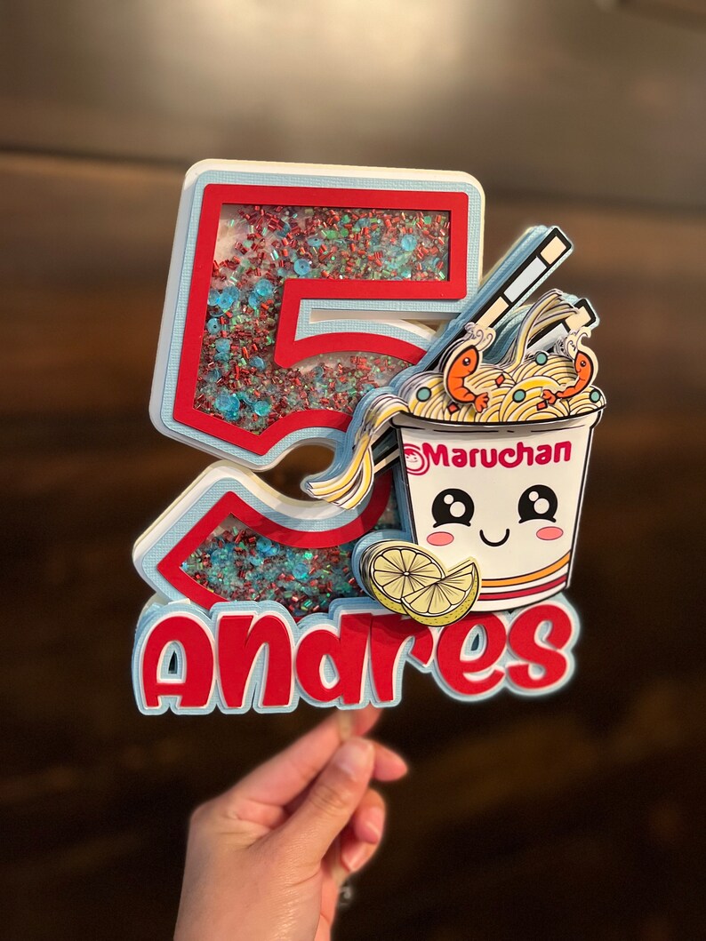 Handmade Noodle Cake Topper, Personalized Ramen Birthday Party Decor - Etsy
