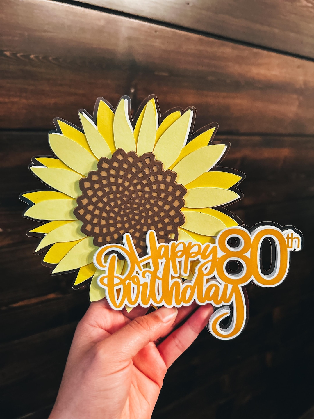 Sunflower Cake Topper Rustic Wedding Cake Decoration Sunflower Party ...