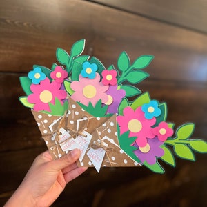 Handcrafted Flower Bouquet Gift Card Holder, Custom Colors - Etsy