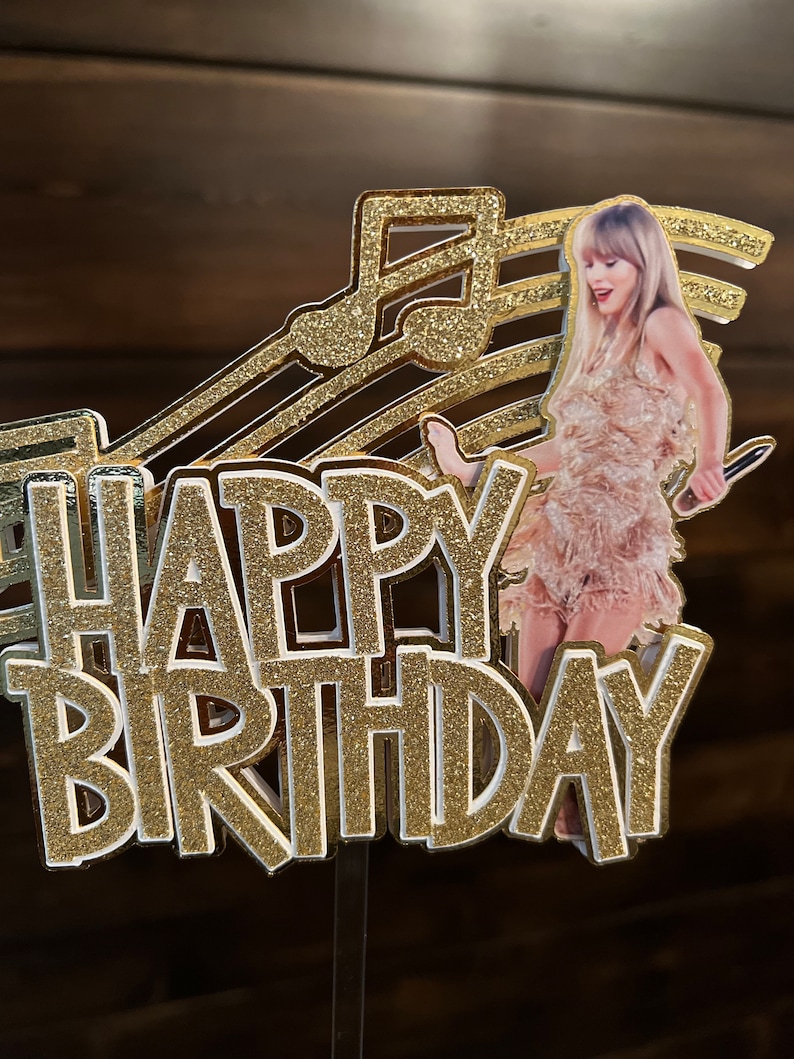 Taylor Swift Party Cake Topper Swiftie Glitter Birthday Decor Taylor ...