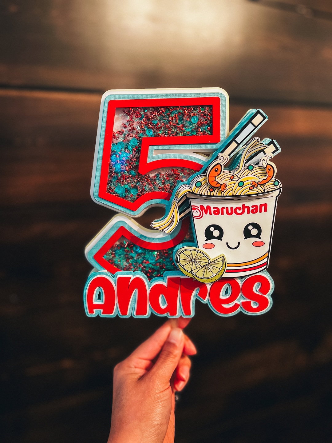 Noodle Cake Topper Ramen Birthday Party Decor Unique Foodie Cake ...