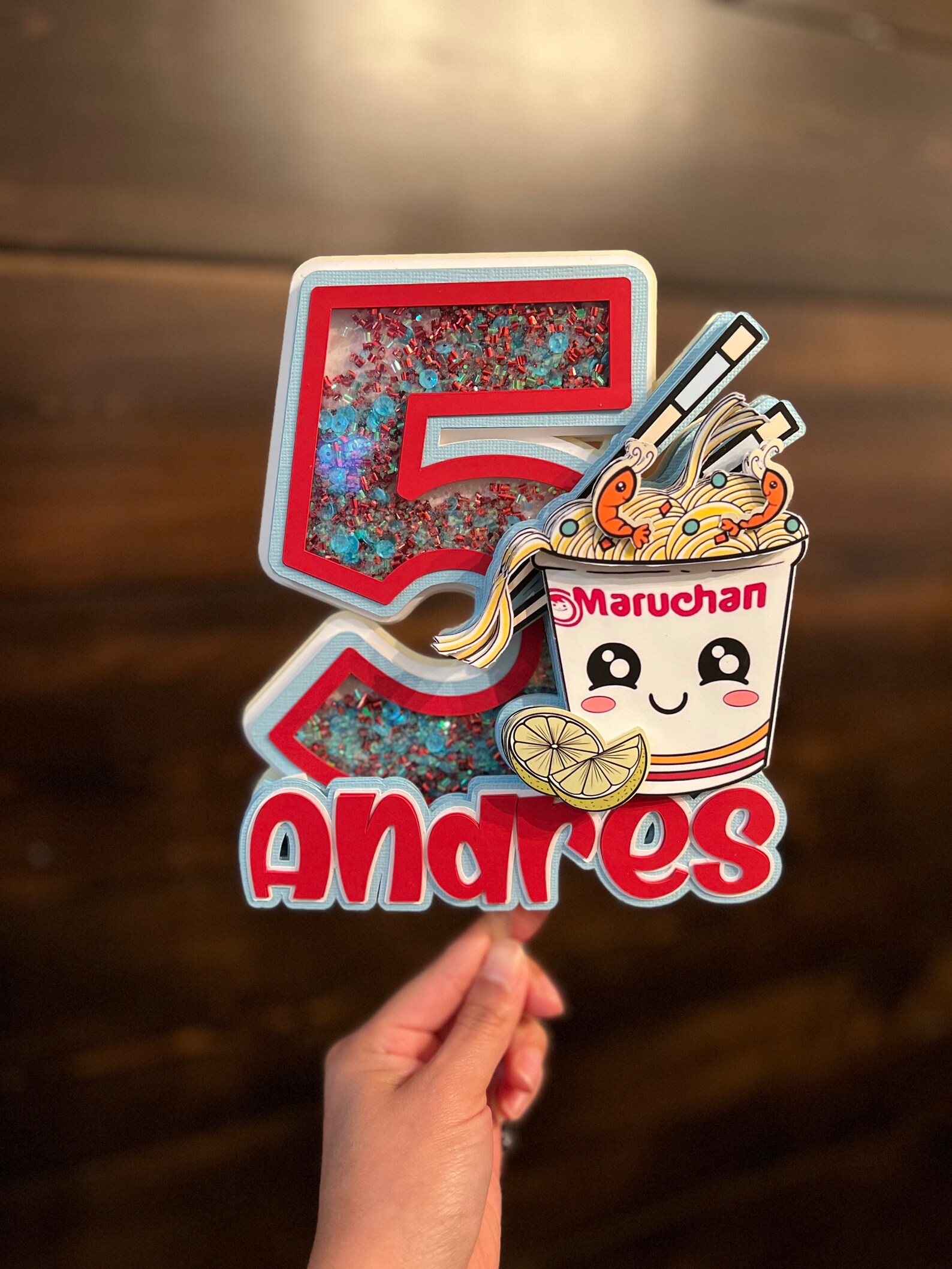 Handmade Noodle Cake Topper, Personalized Ramen Birthday Party Decor - Etsy