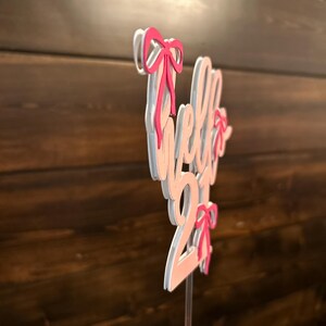 Coquette 21st Birthday Cake Topper With Bows Custom Cake Topper Twenty ...