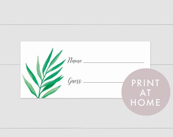 Printable Guess Slips Cards for How Many Game 12 strips per | Etsy