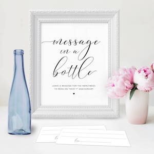 Message in a Bottle SIGN + CARDS Printable PDF | 5x7 8x10 11x14 Instant ...