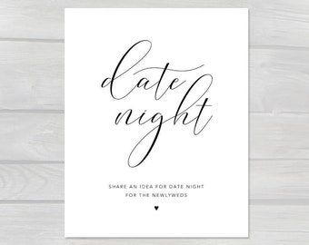 Date Night Jar Printable Sign, 5x7 8x10 PDF Instant Download, Date Idea ...