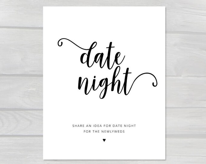 Date Night Jar Printable Sign, 5x7 8x10 PDF Instant Download, Date Idea ...