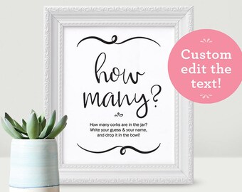 Printable Guess Slips Cards for How Many Game 12 strips per | Etsy