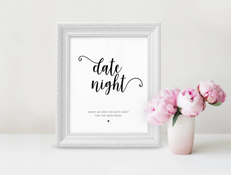 Date Night Jar Printable Sign 5x7 8x10 PDF Instant Download | Etsy
