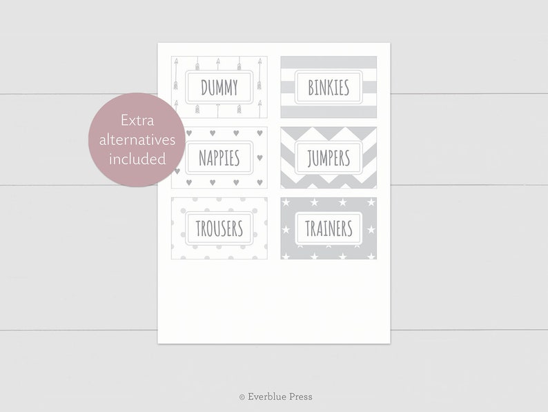 BUNDLE Printable Hangers & Labels, 8 Hangers and 40 Labels PDF Instant ...