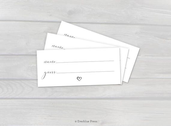 Printable Guess Slips Cards for How Many Game 12 strips per | Etsy