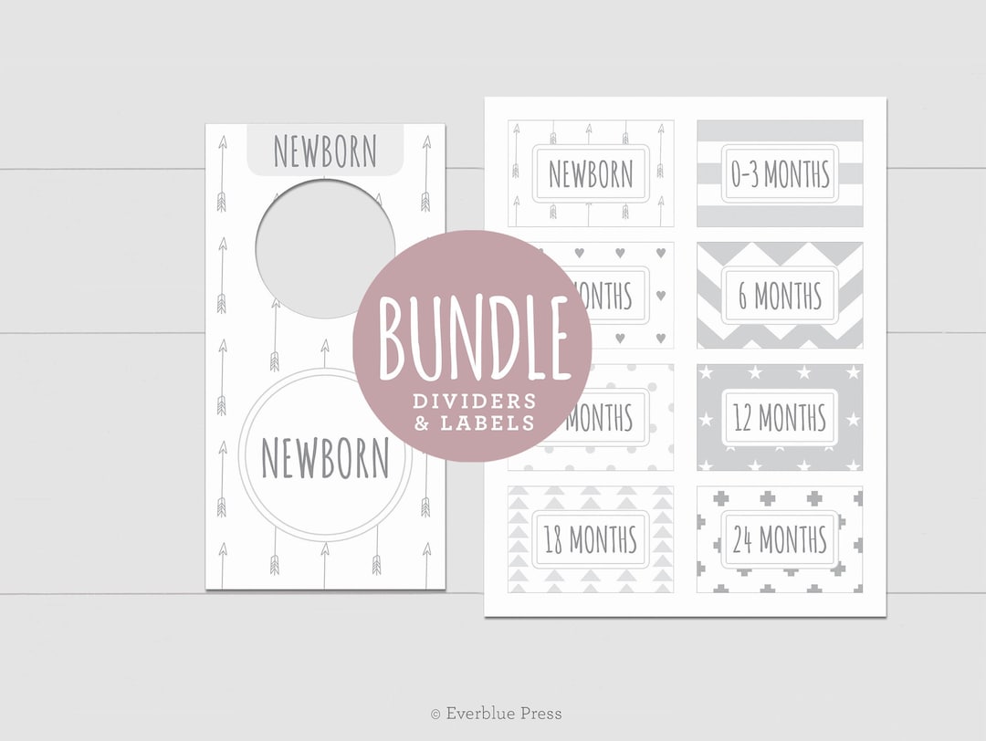 BUNDLE Printable Hangers & Labels, 8 Hangers and 40 Labels PDF Instant ...