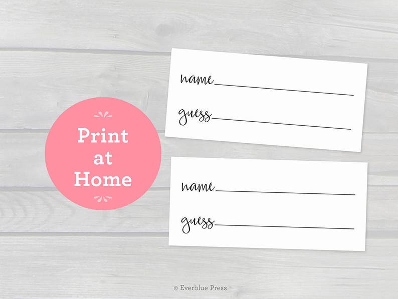 Printable Guess Name Strips PDF 12 slips per page Instant | Etsy