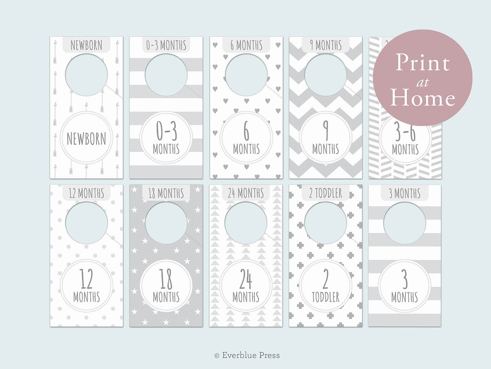BUNDLE Printable Hangers & Labels, 8 Hangers and 40 Labels PDF Instant ...