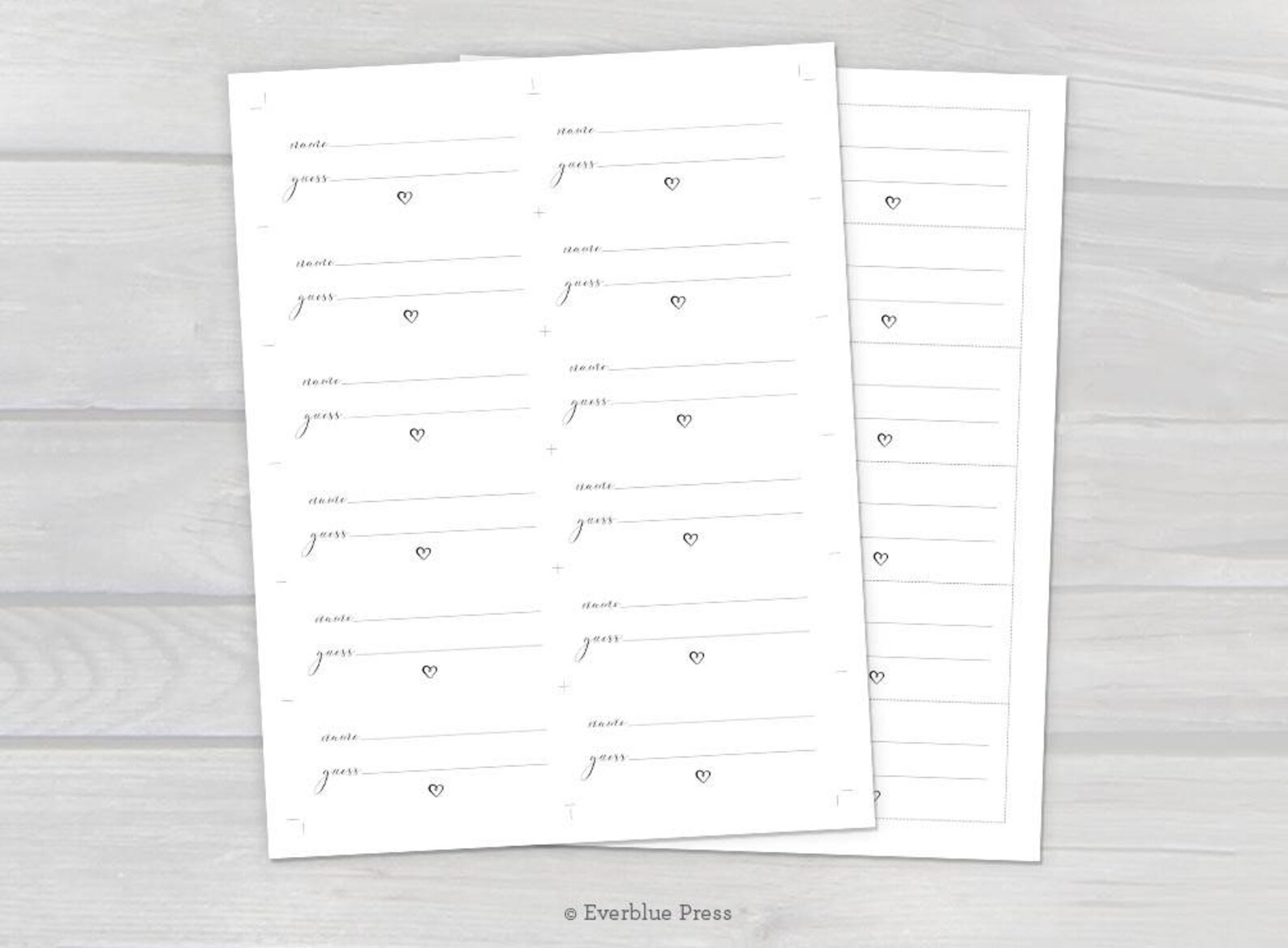 Printable Guess Slips Cards for How Many Game - Etsy