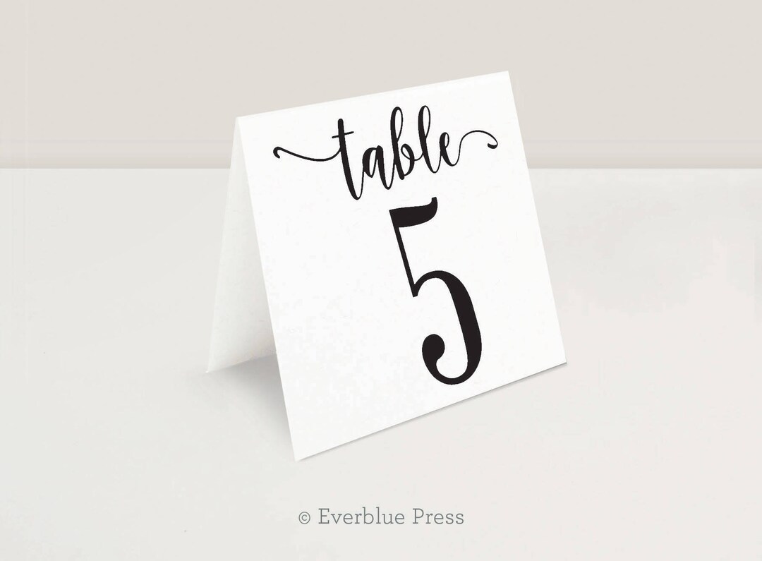Black Folded Table Numbers Printable PDF, Numbers 1-20, Instant ...