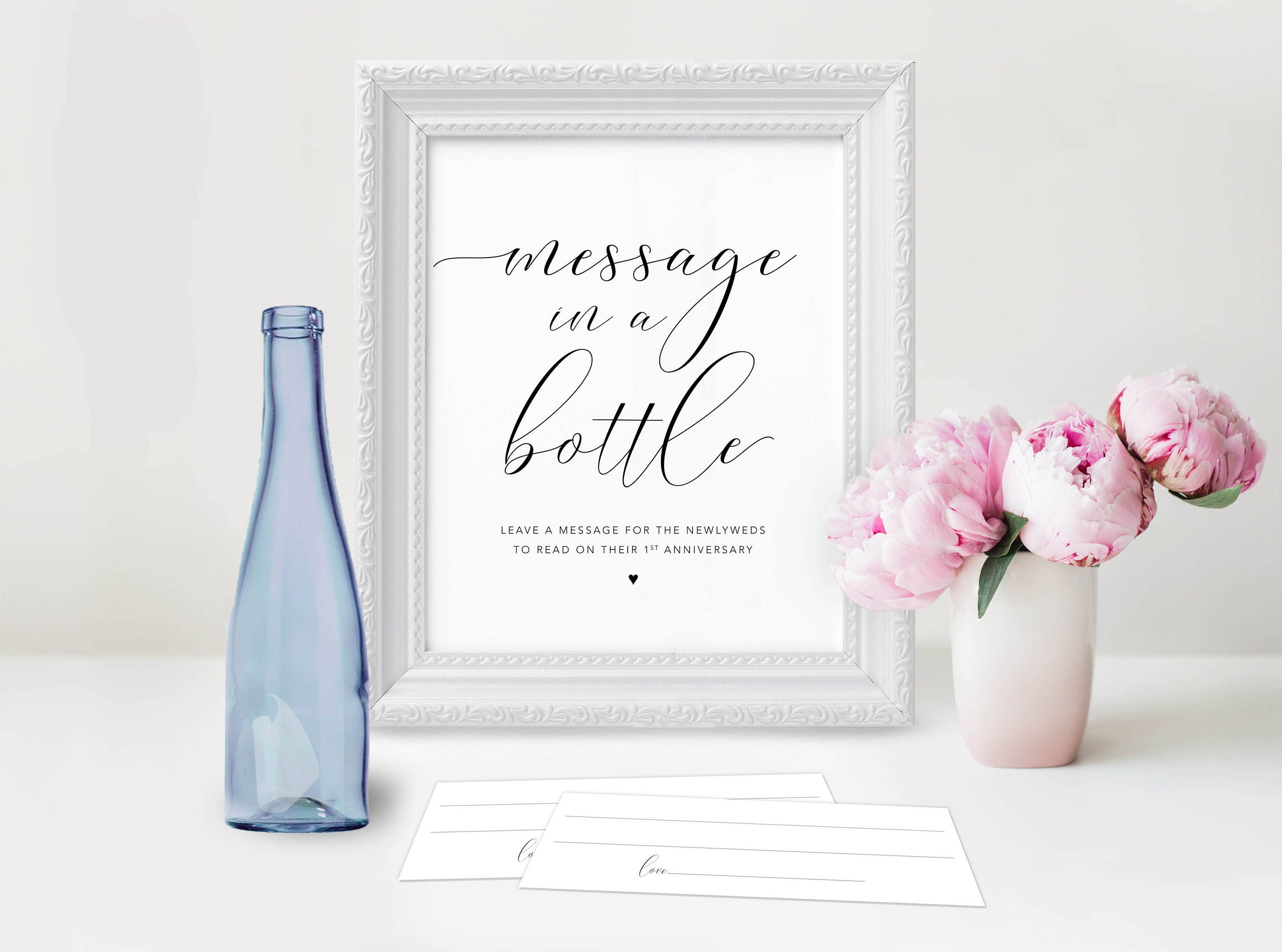 Message in a Bottle SIGN + CARDS Printable PDF | 5x7 8x10 11x14 Instant ...