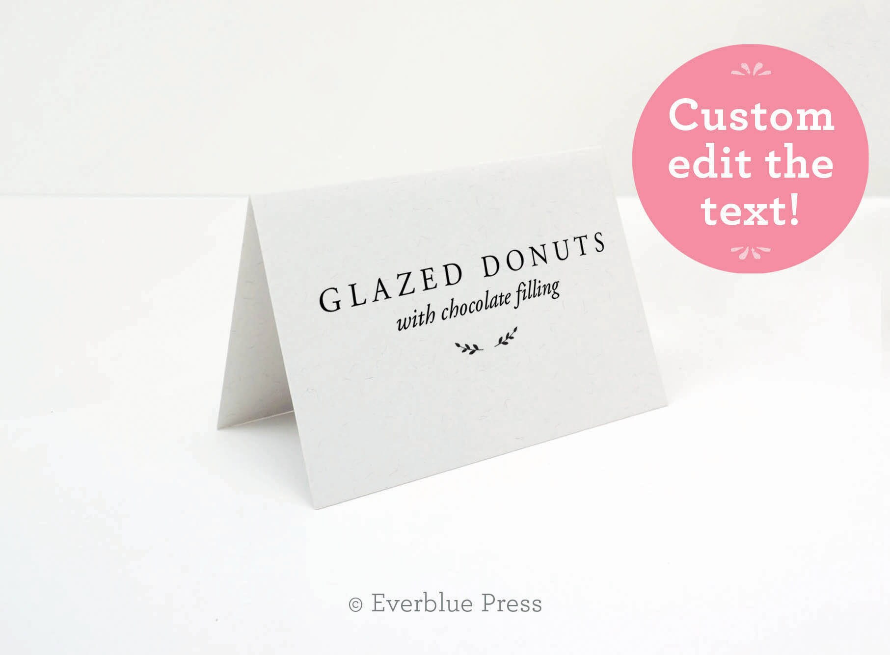 Buffet Card, Folding Food Sign, Printable Template PDF, Instant ...