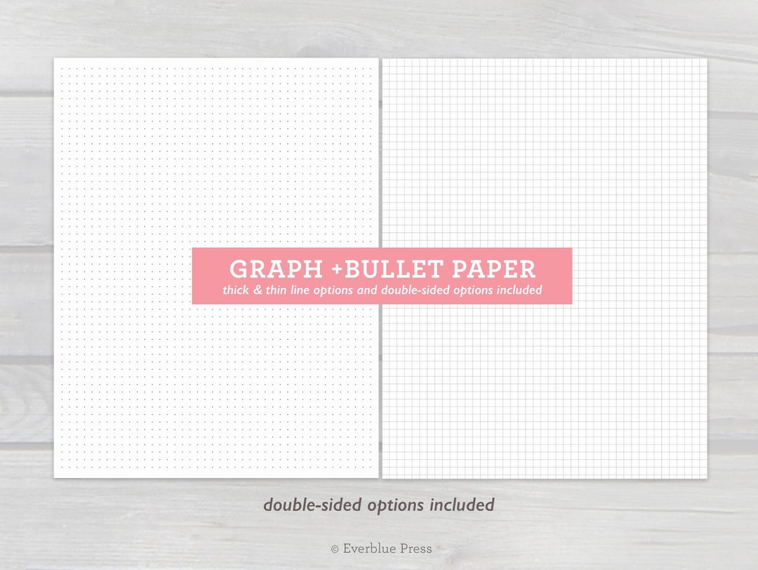 Printable Graph Paper and Bullet Journal Dot Paper, 8.5x11" PDF ...