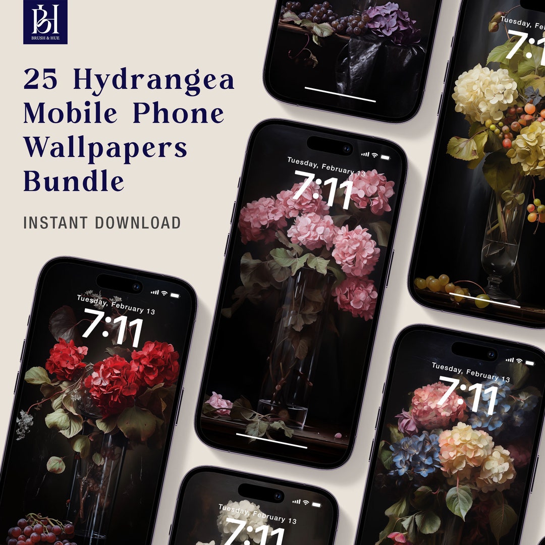 25 Hydrangea Mobile Phone Wallpapers Bundle, Flower Cellphone ...