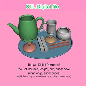 STL File Only Smartdoll 3D Printed Tea Set 1/3 Scale BJD Dollfie Dream ...