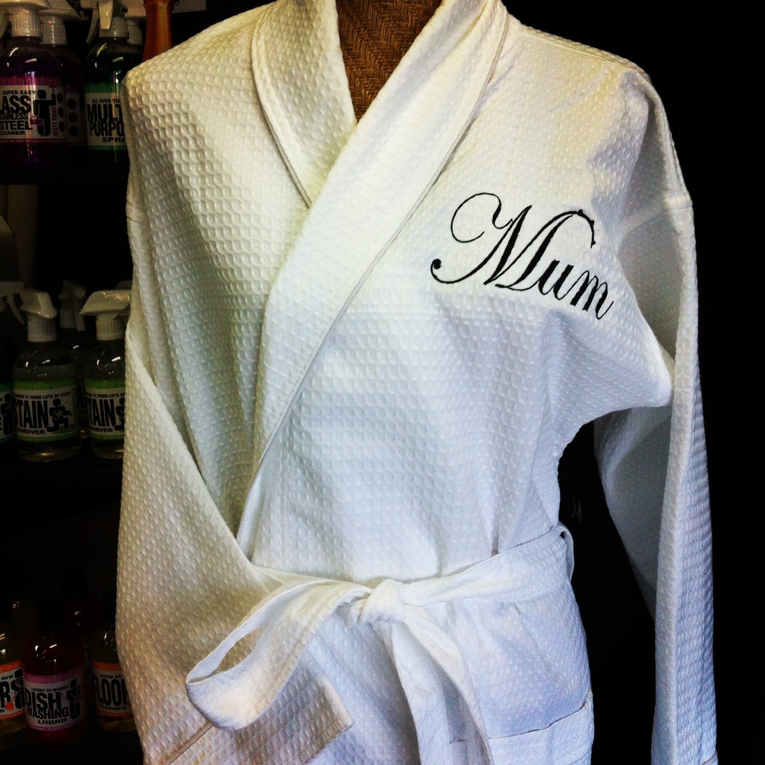 Personalized Embroidered Bathrobe Monogram Laundry Bag Set Ideal ...