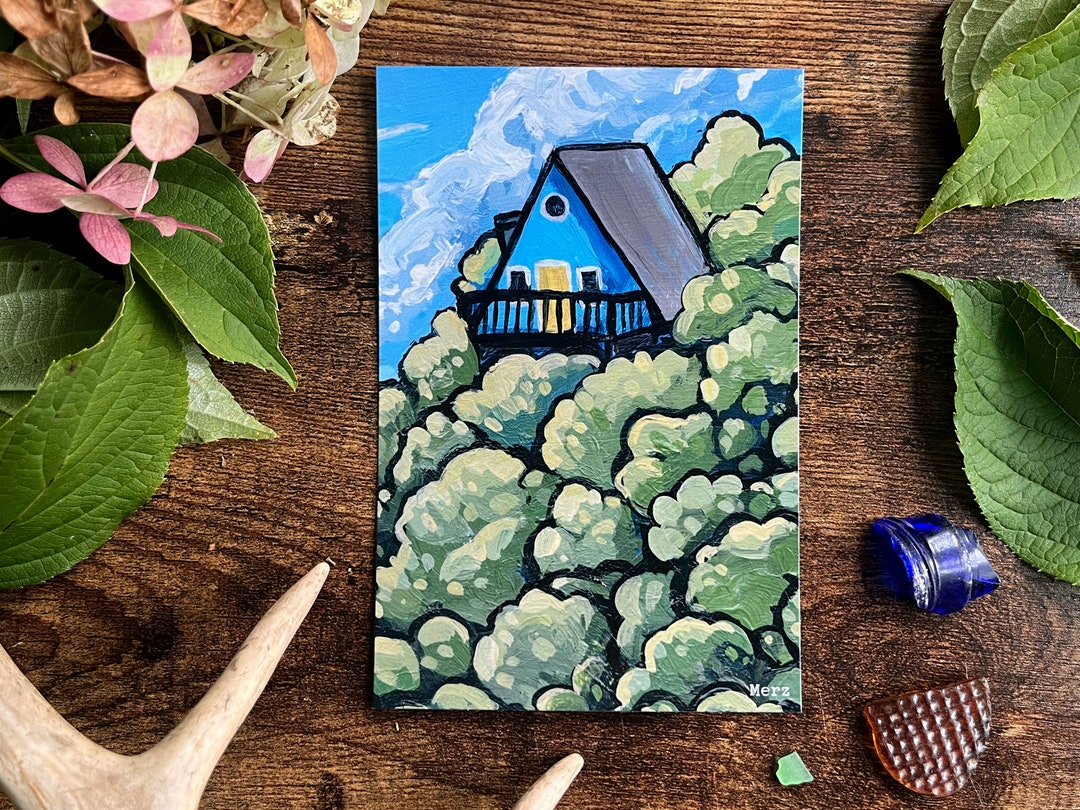 A-frame Postcard ~ Cabin ~ Cottage Art ~ Tinyhouse ~ Mountain Living - Etsy