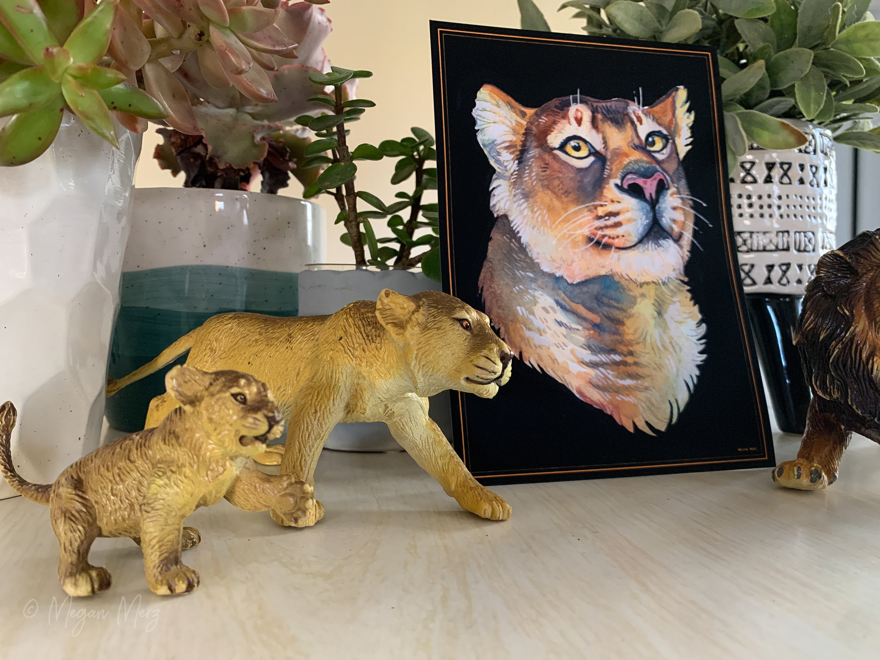 Lioness Colorful Print Wall Decor Fine Art Print Big Cat - Etsy UK