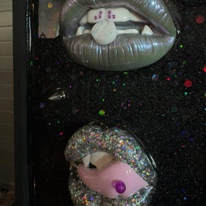 Rock Star Lip Pop Art | Heavy Metal Lip | Lip Collage | Resin Art ...