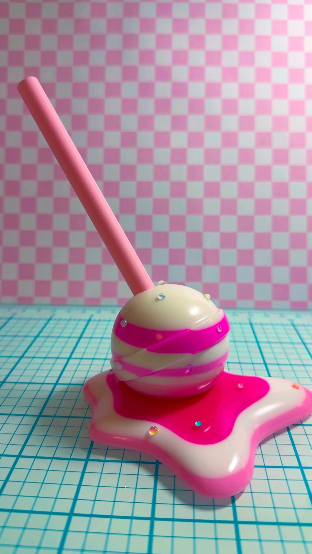 Melting Lollipop Ring Holder Dew Drop Pink Lollipop Resin Lollipop Ring ...