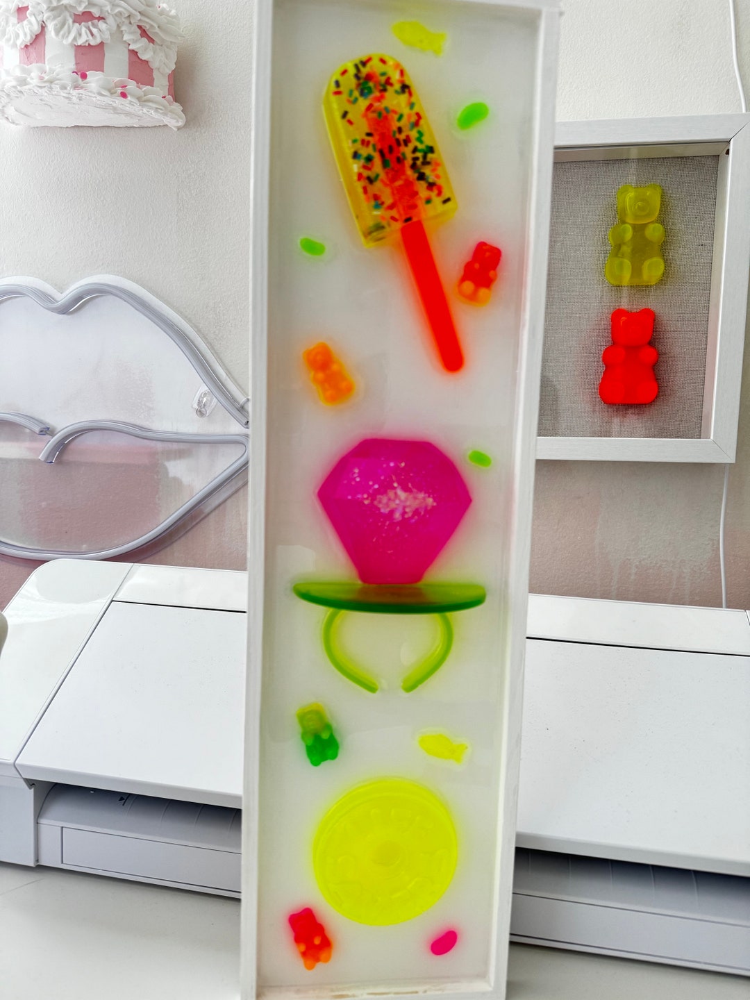 Neon Candy up Pop Art 80s Candy Picture Candy Collage Resin Neon Candy ...