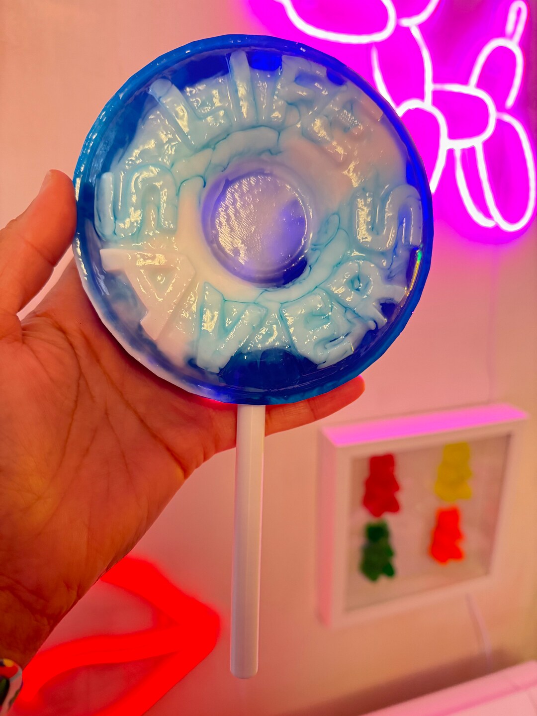 Cream Lollipop Pop Art | Lollipop Wall Art | Candy Lollipop | Resin ...