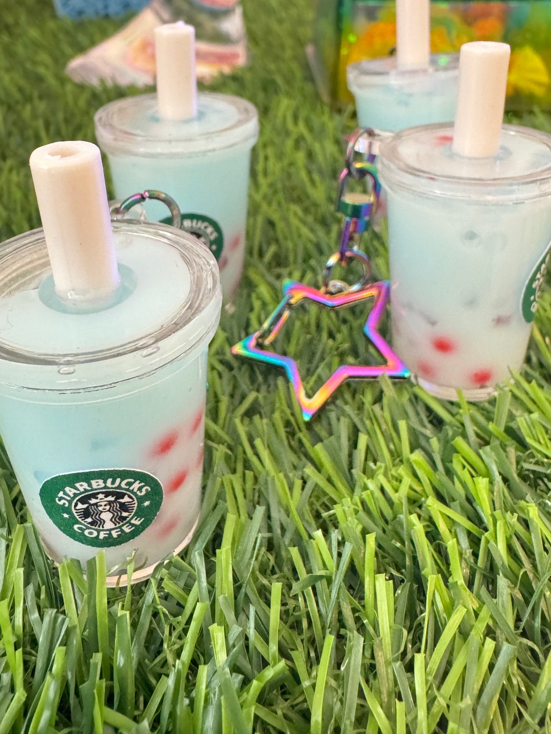 Coconut Boba Keychain Milk Keychain Mini Cup Keychain Boba Drink ...