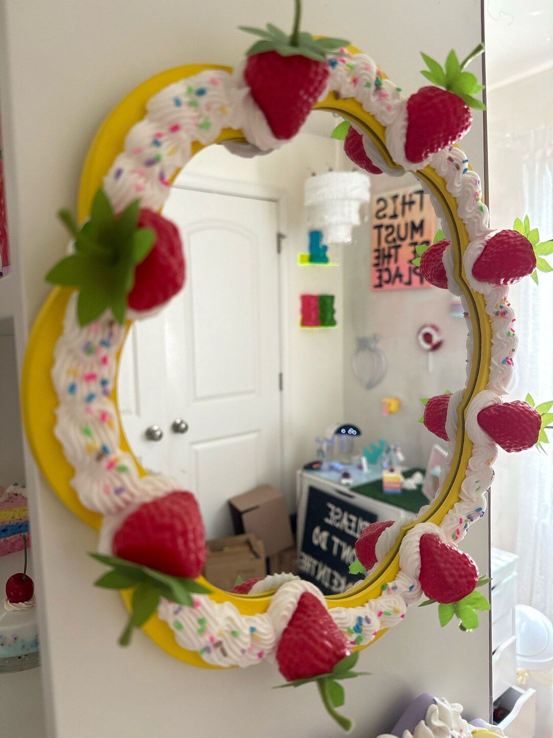 Fruit Salad Mirror Strawberry Mirror Fruit Mirror Wall Mirror Fake ...