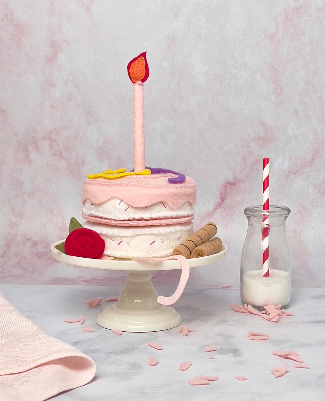 Felt Pretend Play Birthday Cake - Etsy